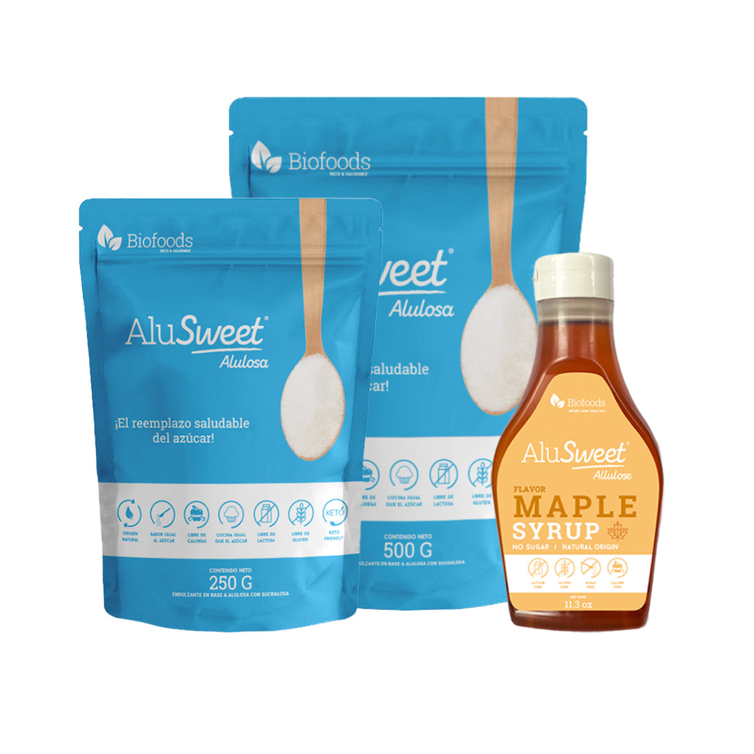 Pack AluSweet Alulosa en Polvo + Syrup Maple
